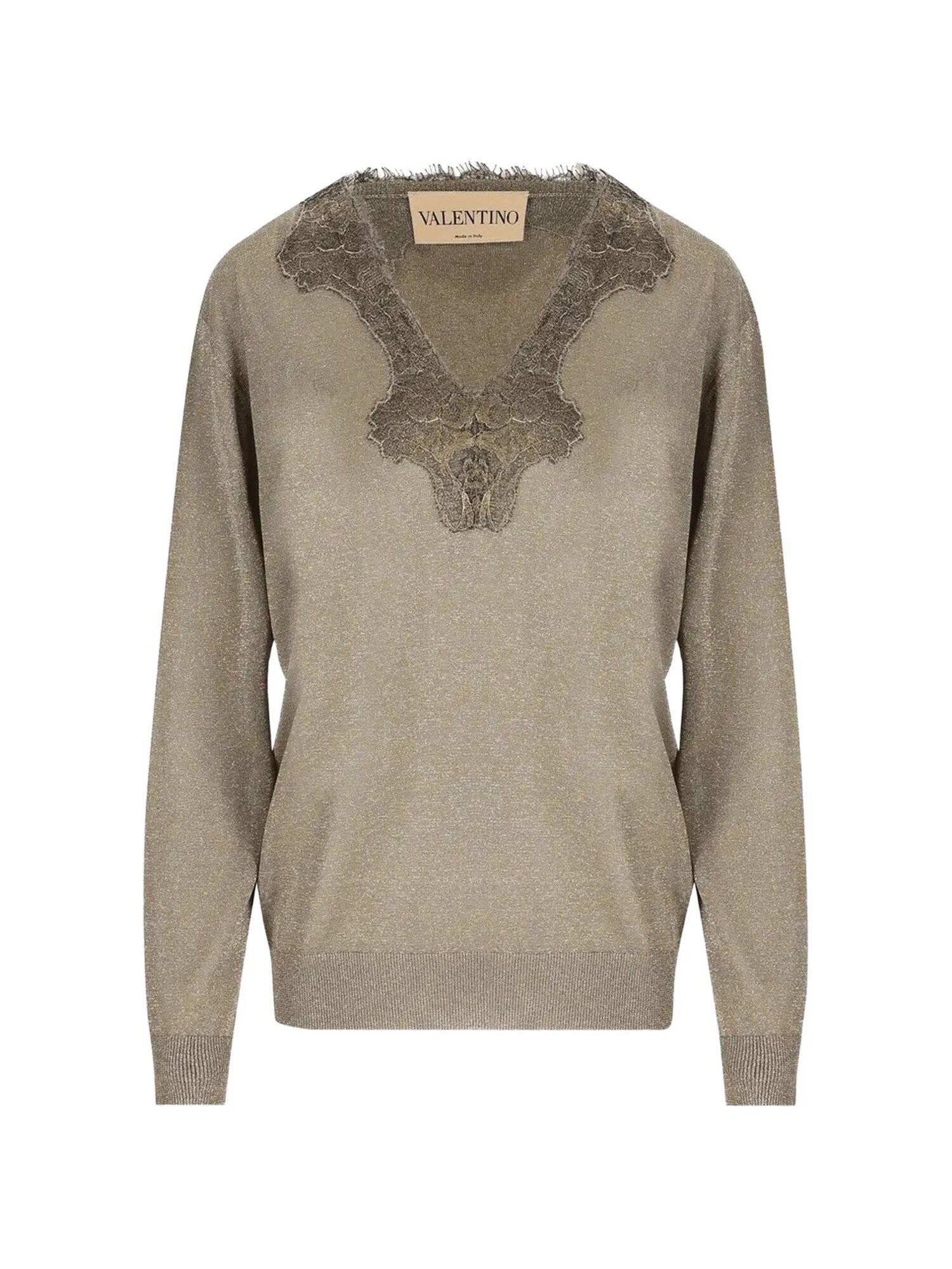 Свитер Lace-trim metallic sweater