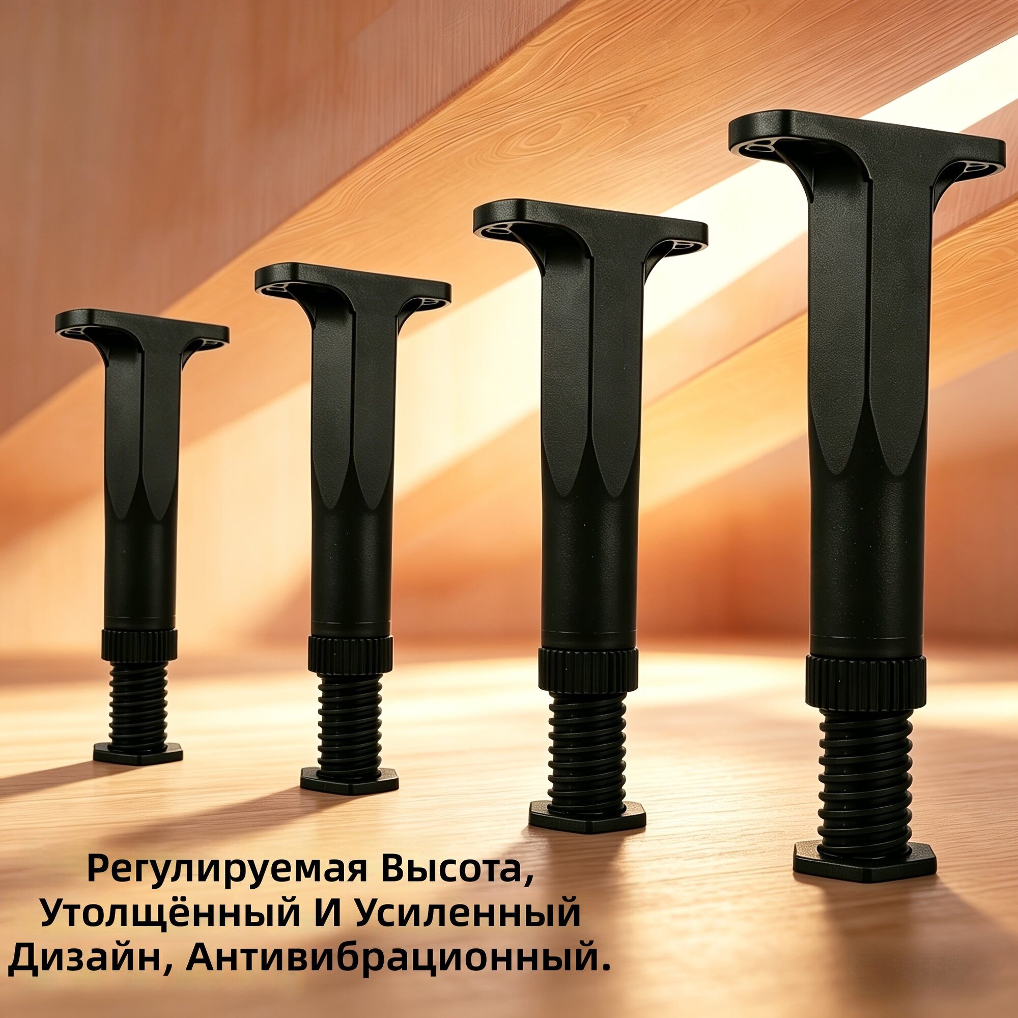 Регулируемые ножки для мебели 4 шт, 5,1 дюйма, черные, с винтами, для каркаса кровати/дивана/стола/комода