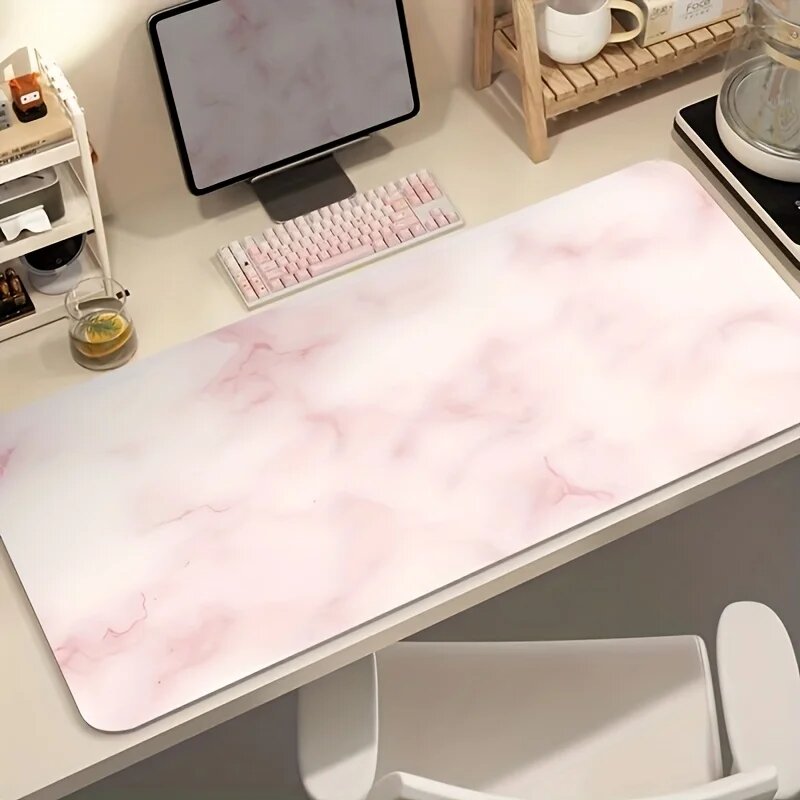 Большой коврики для мыши Mairuige розовый-белый мраморный 400X900X3MM