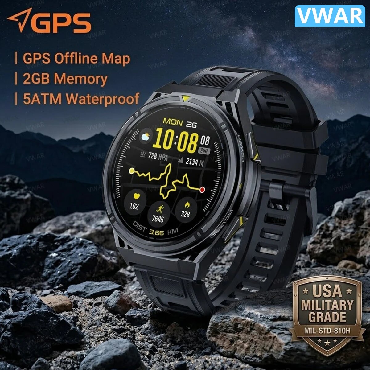 VWAR Tank X2 Pro GPS умные часы Black