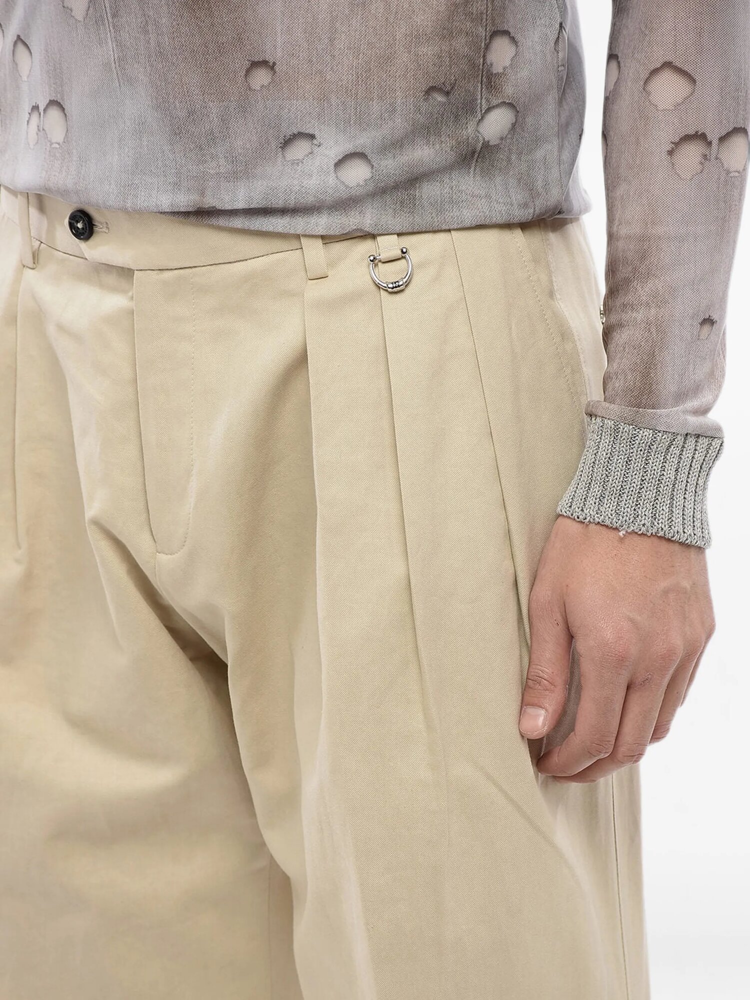 Брюки JOHN RICHMOND Pleated-front tailored trousers, размер 46 — фото 1