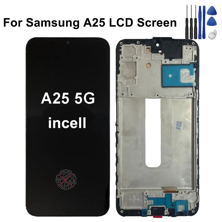 Дисплей Samsung A25 5G incell с рамкой