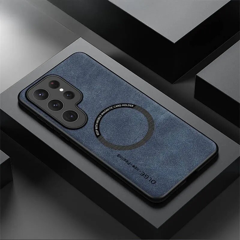 MagSafe чехол для Samsung Galaxy S22 Ultra (Самсунг Галакси С22 Ультра) Нескользящий и удобный