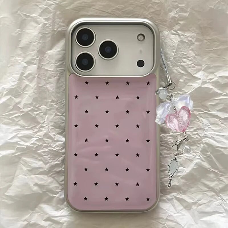 Модный розовый чехол INS Star High-end для iPhone 17 Air 16 Pro Max E 15 iPhone17 Про, With Widget