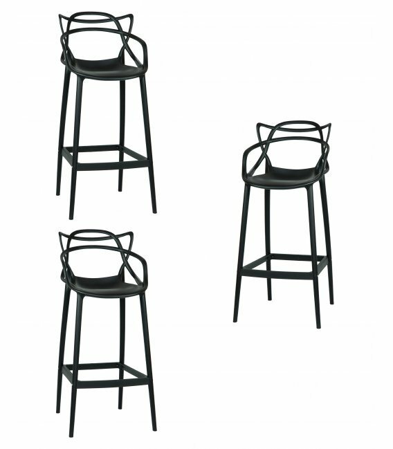 Набор 3 шт Стул барный DOBRIN MASTERS BAR SET-3 601CPP-LMZL, чёрный (B-03)