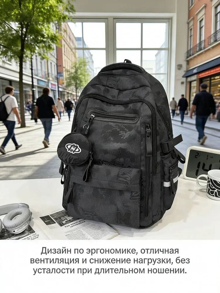 Рюкзак женский мужской текстиль, красный, для ноутбука, спортивный, легкий и практичный, вместительный — фото 1