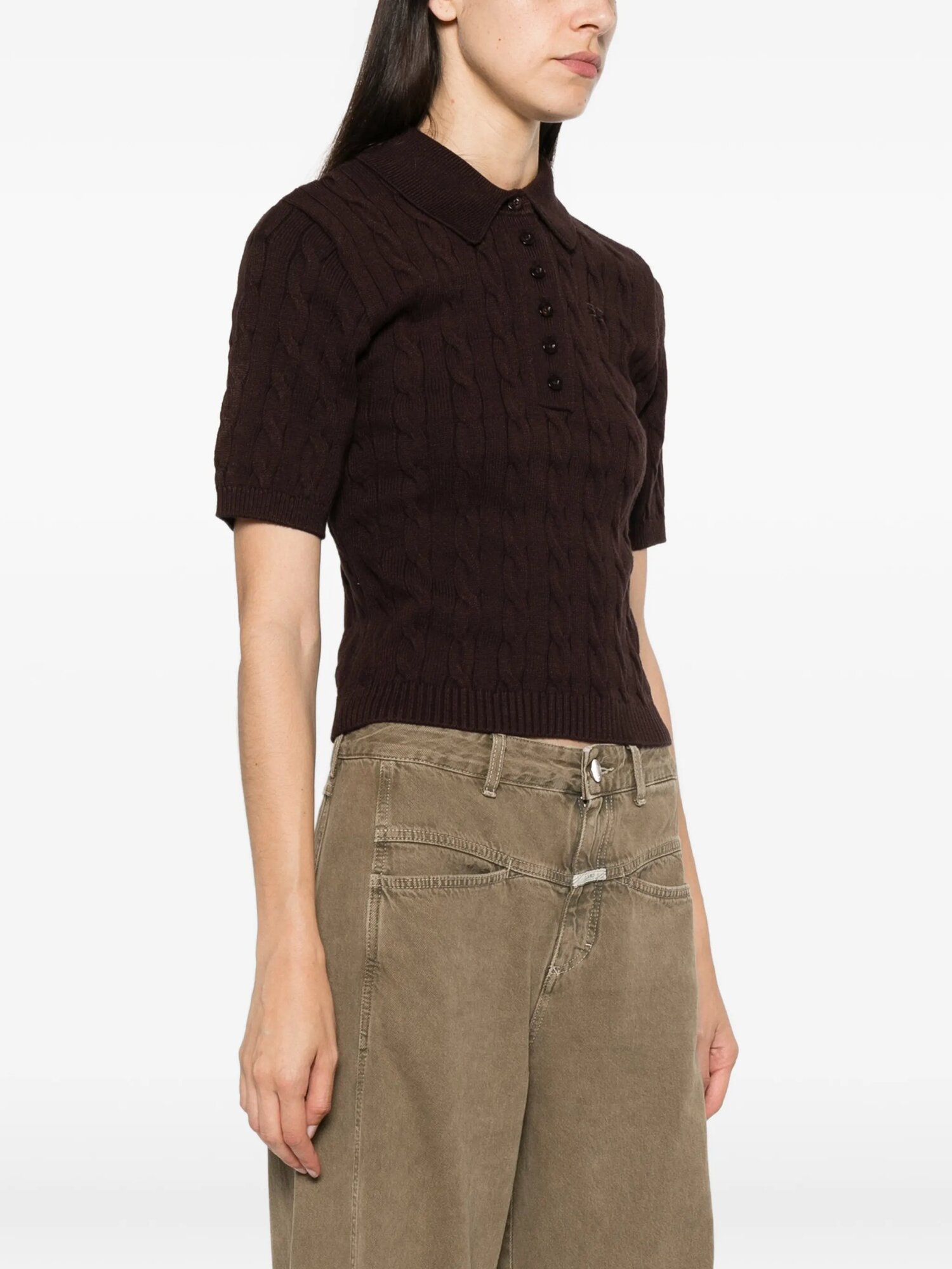 Топ GESTUZ GZthilla cable-knit polo top, размер 44 — фото 1
