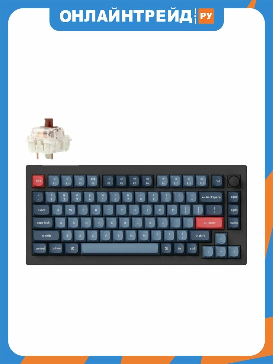 Клавиатура Keychron V1 Max, Brown Switches, беспроводная, Carbon Black (V1M-D3-RU)