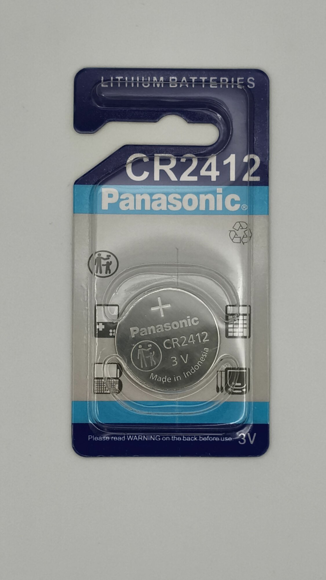 Panasonic Батарейка CR2412, LiMnO2 (литий-диоксидмарганцевый) тип, 100 мА•ч, 3 В, 1 шт
