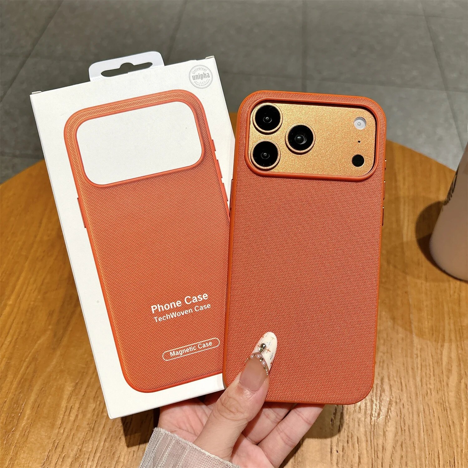 Оригинальный чехол Tech Woven для MagSafe для iPhone 17 Air 16 15 Plus iPhone 16, Оранжевый, Orange