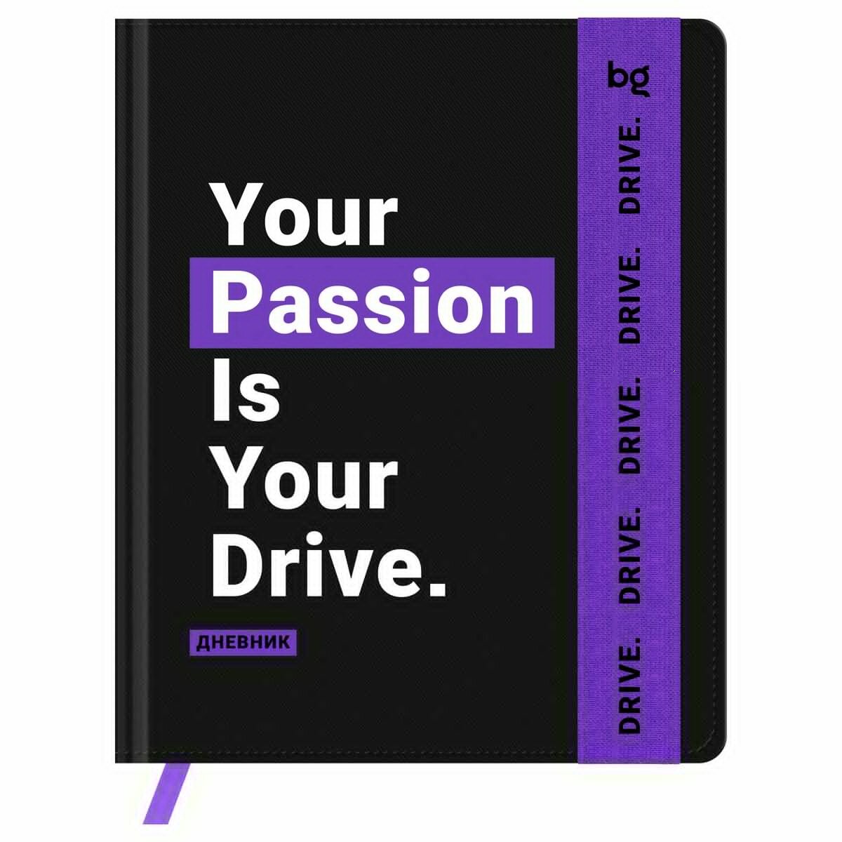 Дневник школьный универсальный BG "Motivation. Drive", 48 листов, кожзам, ляссе, на резинке (D5h48_64495)