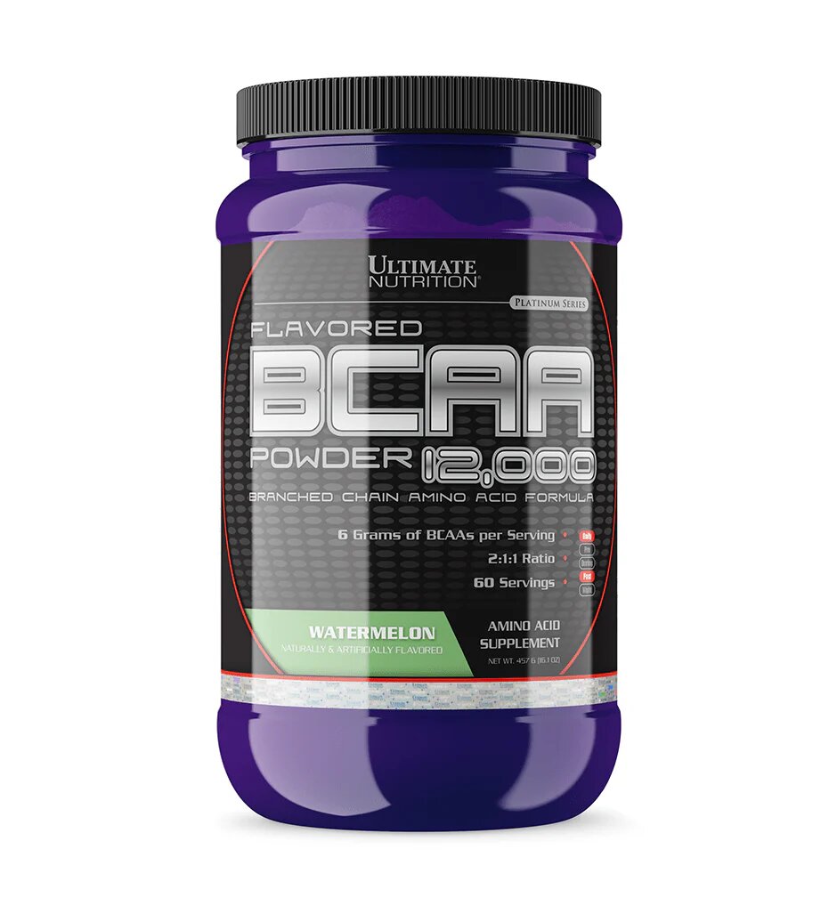 Спорт питание аминокислоты Ultimate Nutrition BCAA Powder 12000, 457г (Арбуз) в порошке