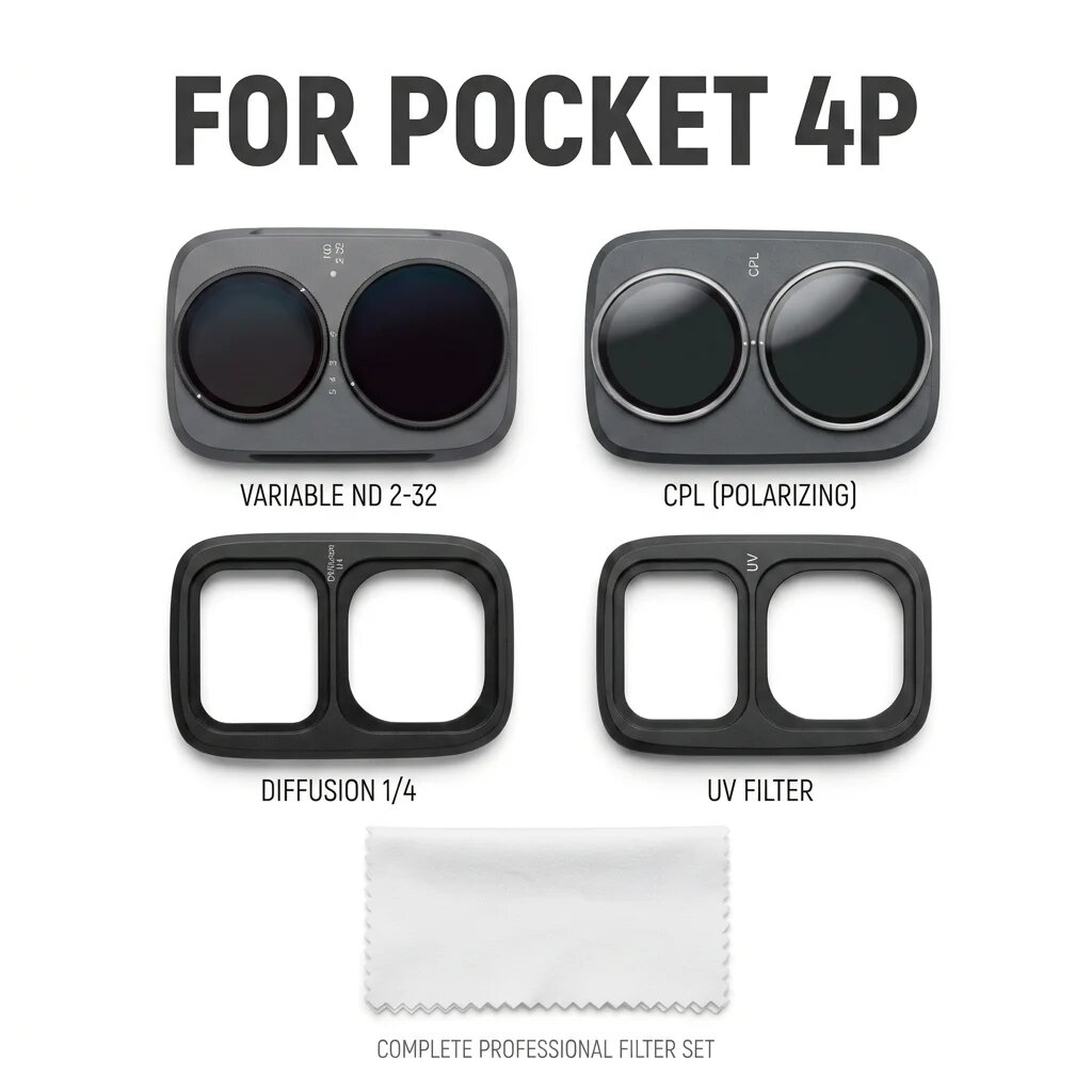 Набор фильтров Desiontal для Osmo Pocket 4P/4 Черный, 4 in 1
