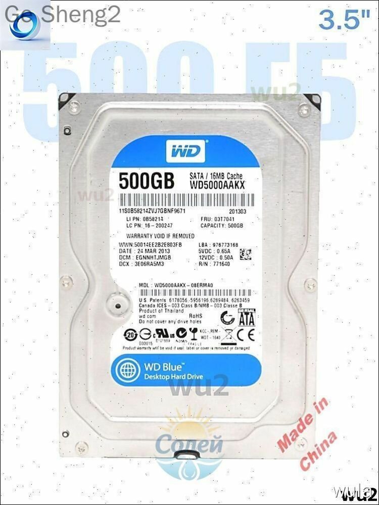 Внутренний жесткий диск WD Blue 500ГБ WD5000AAKX 3.5" SATA III 7200 RPM