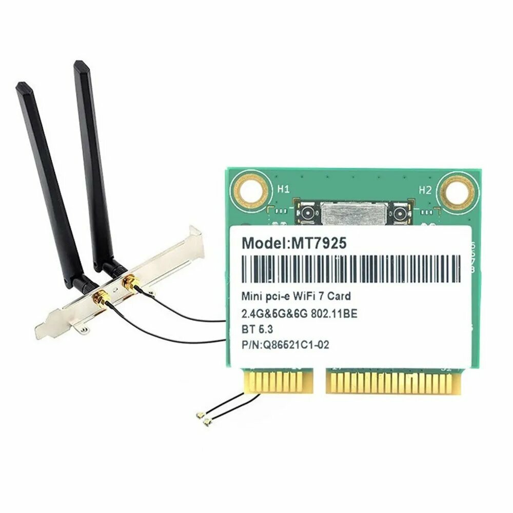 Сетевая Карта MT7925 WiFi7 5400 Мбит/С Mini PCIE С Защитной Перегородкой