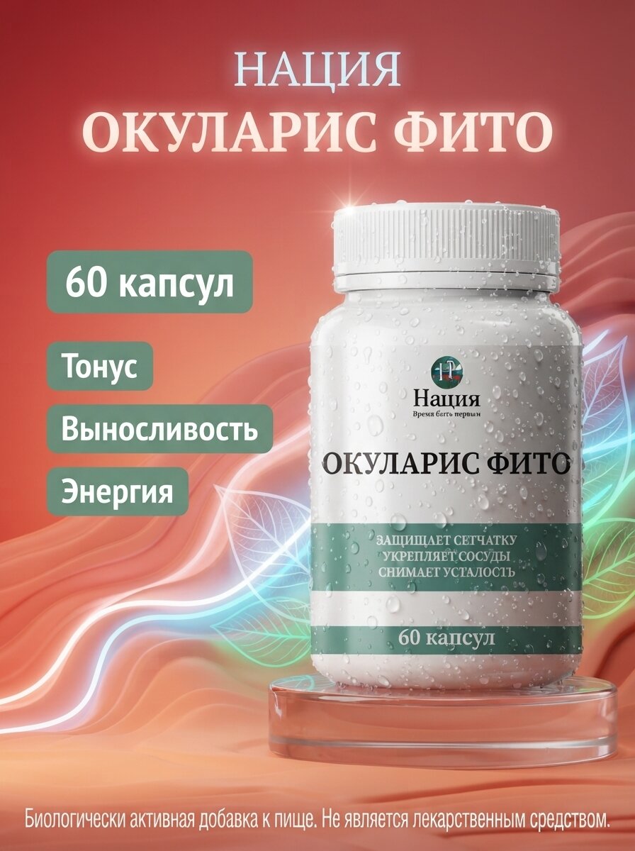 БАД для поддержки зрения Окуларис Фито, банка 60 капсул