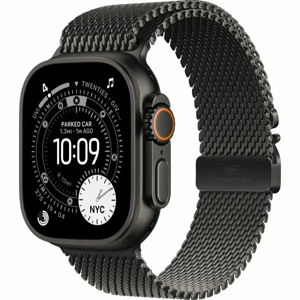 Apple Watch Ultra 3 Black / Black Titanium Milanese Loop (S) LL