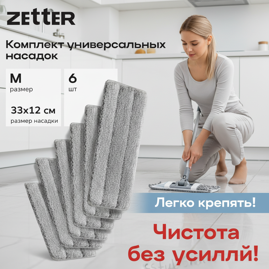Удлиненная насадка на швабру 55см для труднодоступных мест под мебелью