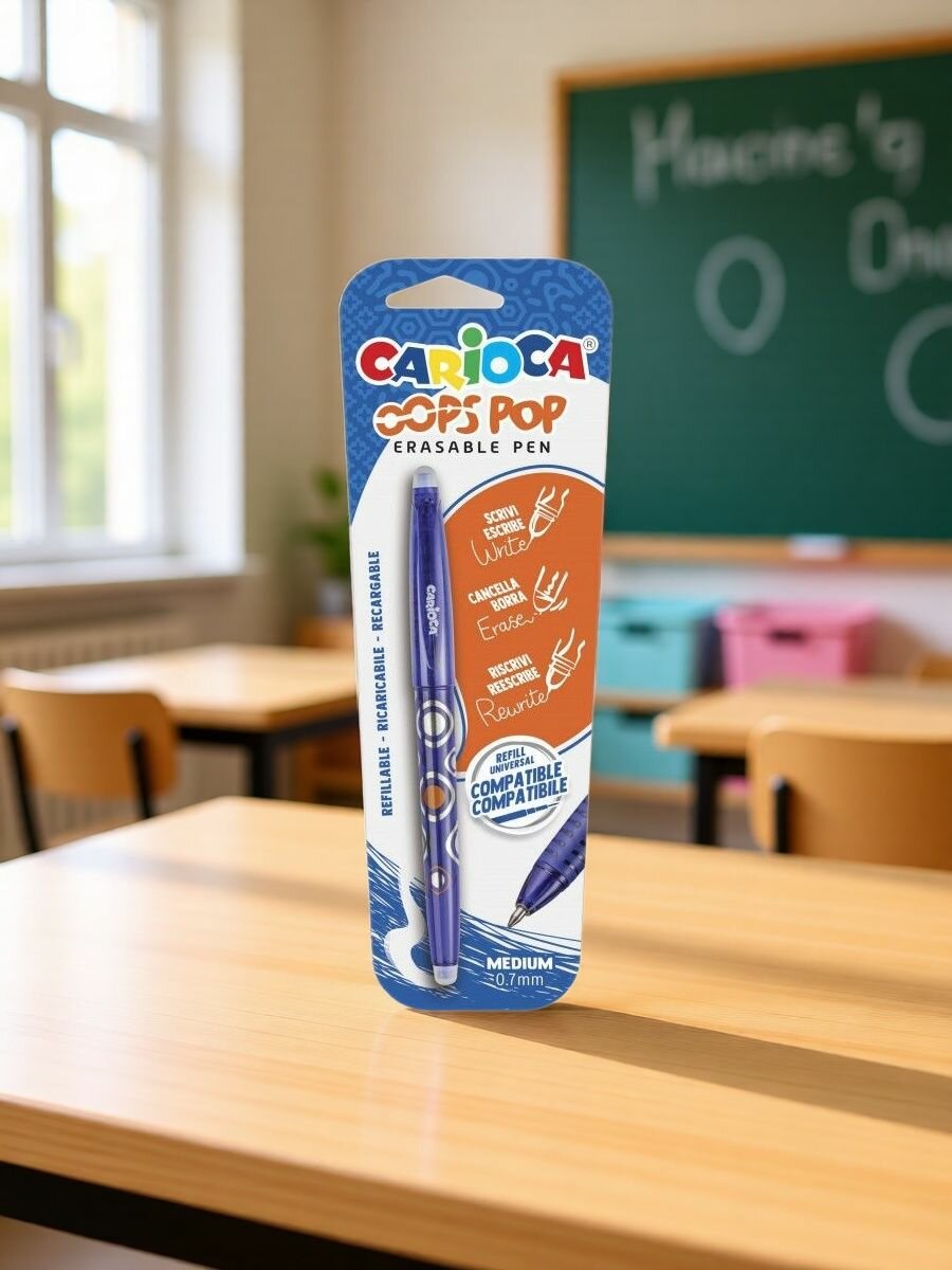 CARIOCA OOPS Pop ручка пиши и стирай, d 0.7 мм, цвет чернил: синий, 41044/02
