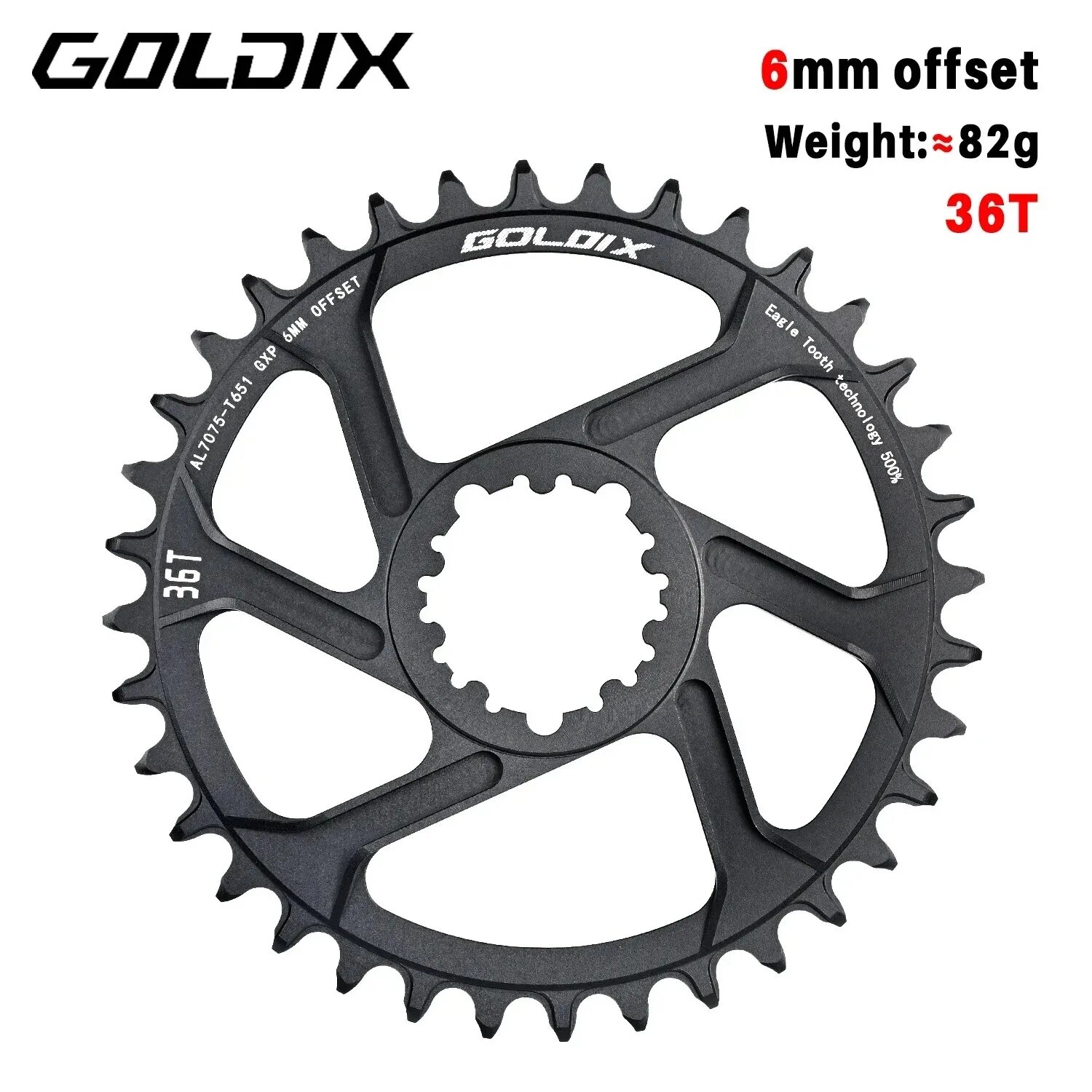 GOLDIX Звезда велосипедная 36T, 6mm Offest