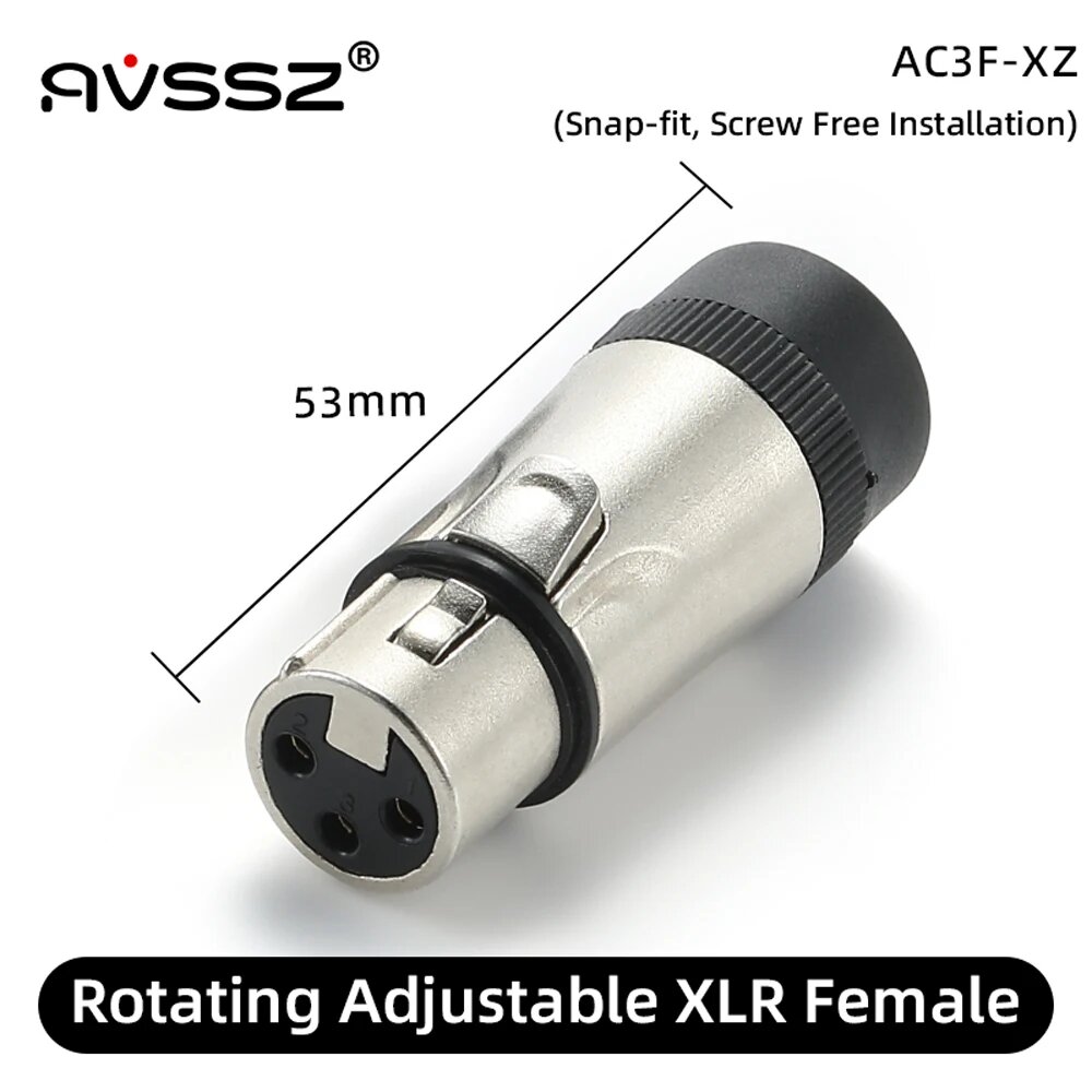 AVSSZ 3-контактный XLR-разъем 90°, красный RotatingXLR Female W