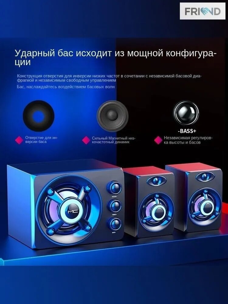 Портативная беспроводная колонка с Bluetooth 5.0 и RMS мощностью 12 Вт, черная