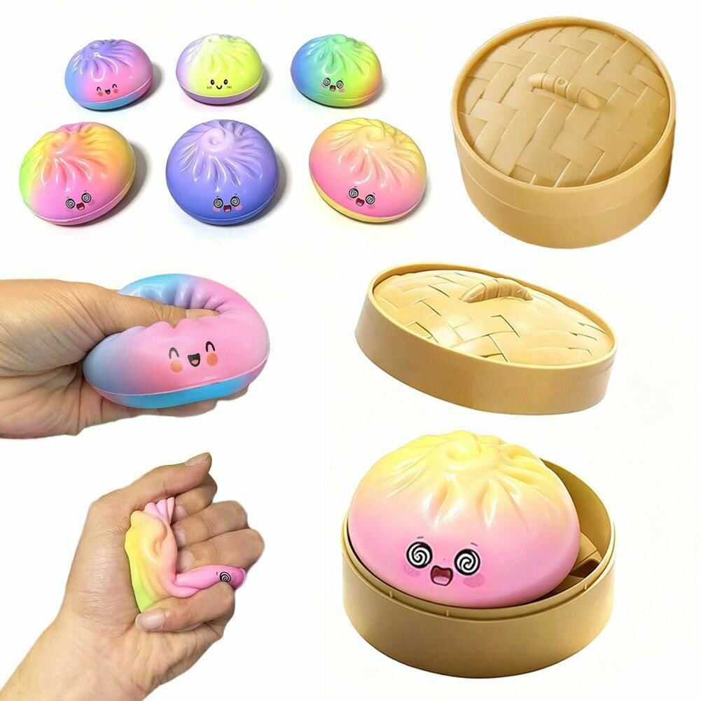 Glitter Dumpling Хинкали антистресс /пельмени сквиш/ антистрес сквиш-мялка/ игрушка для снятия стресса 8 см