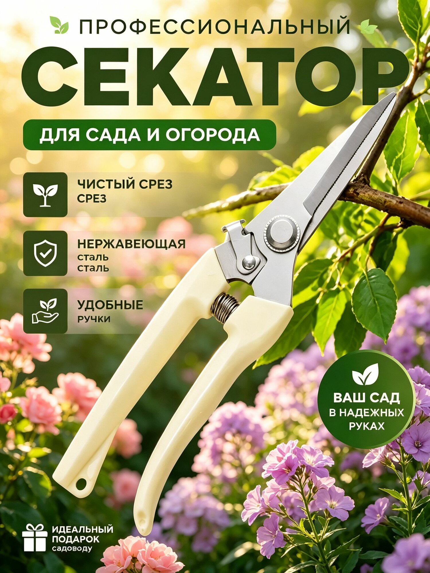 Садовые ножницы, лезвиеНержавеющая сталь