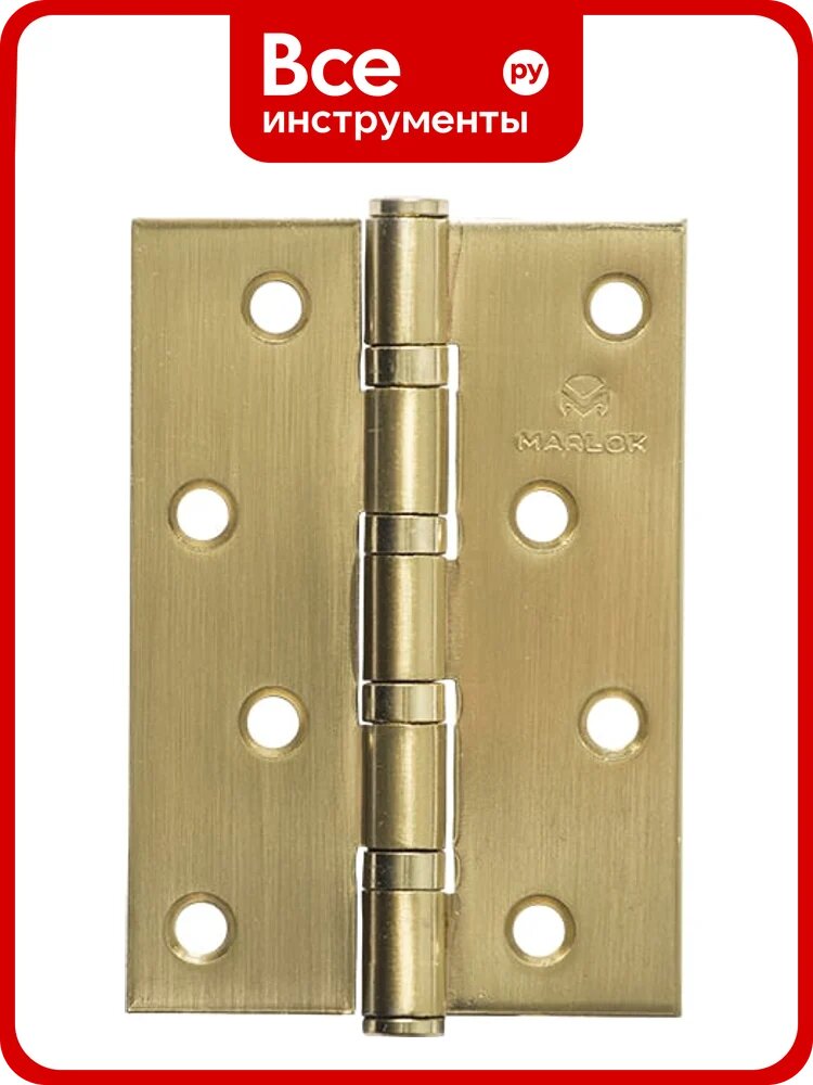 Петля дверная Marlok 100x70x2,5 SB, золото матовое, 2 шт 014811