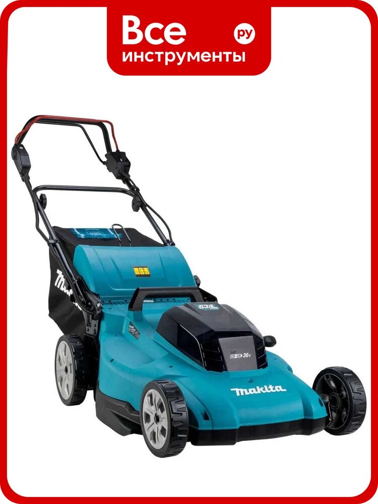 Аккумуляторная газонокосилка Makita LXT 2x18 В, 48 см, 62 л, без АКБ и ЗУ, DLM480Z