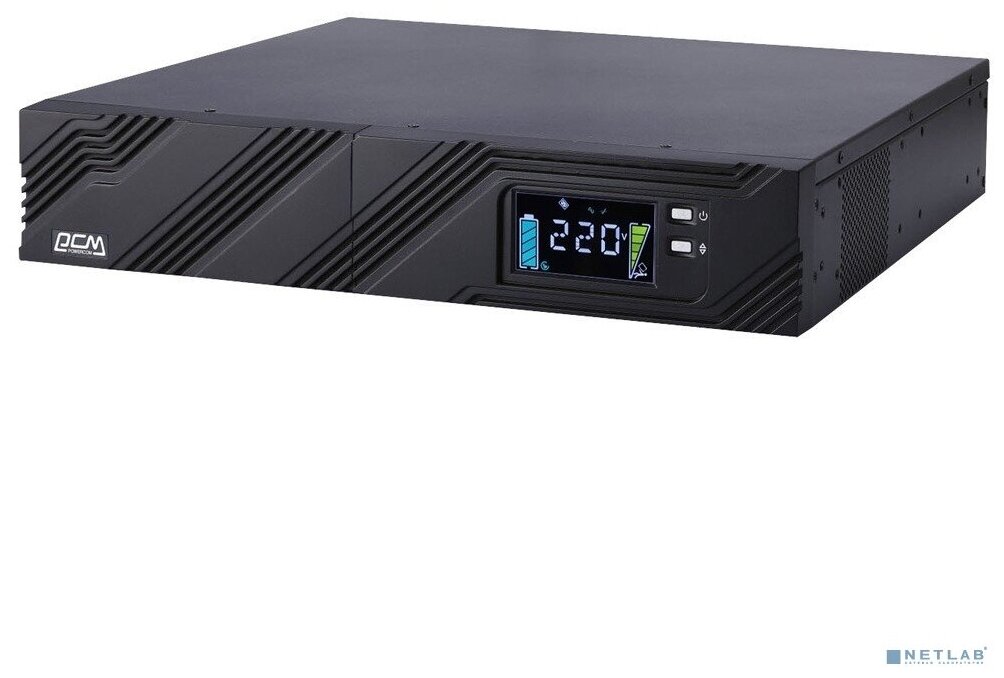 PowerCom ИБП PowerCom Smart King Pro+ SPR-2000 LCD ИБП Line-Interactive, 2000VA / 1600W, Rack/Tower, 8xC13 + 1xC19, Serial+USB, SmartSlot (1152577)