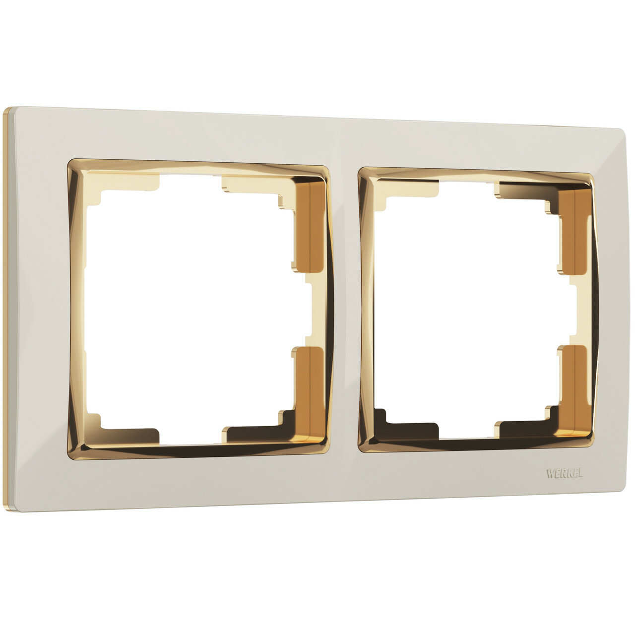 Werkel WL03-Frame-02-ivory-GD Рамка на 2 поста (слоновая кость/золото) комплект 5 штук