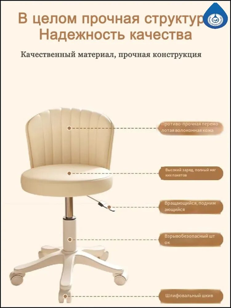 Комплект стульев, 1 шт. Белый, Минимализм, Современная классика, ABS пластик, Микрофибра, 35x53x35 см — фото 1
