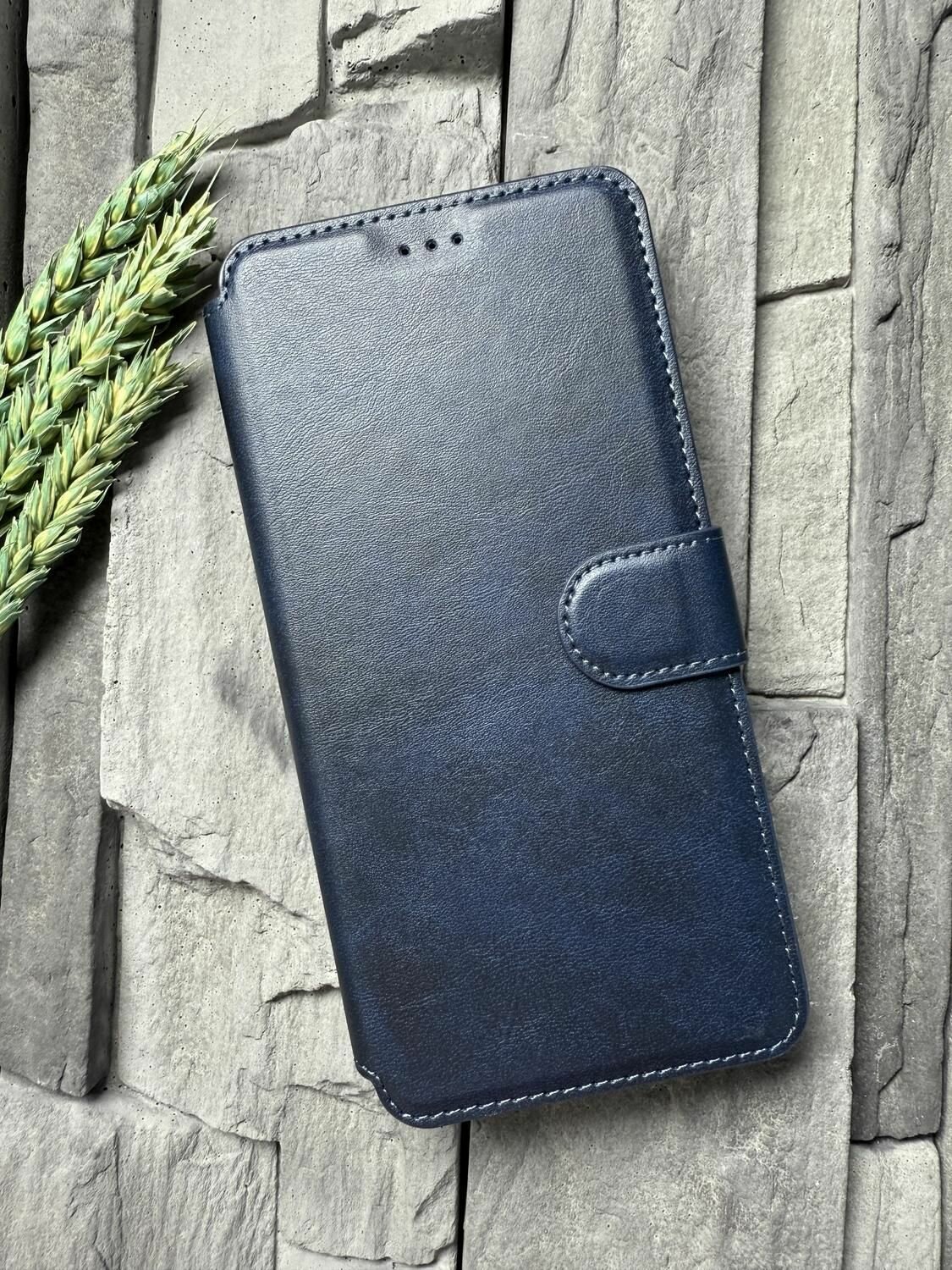 Чехол книжка для Huawei Nova 15 Max кожаный с магнитной застежкой / Хуавей Нова 15 Макс c хлястиком , с функцией подставки , синий
