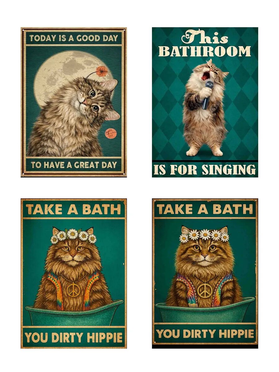 Сибирская кошка, Take a Bath You Dirty Hippie, 4 Плаката,