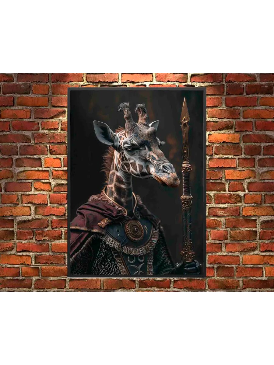 Жираф-животное-гладиатор 1, Плакат 30x42см
