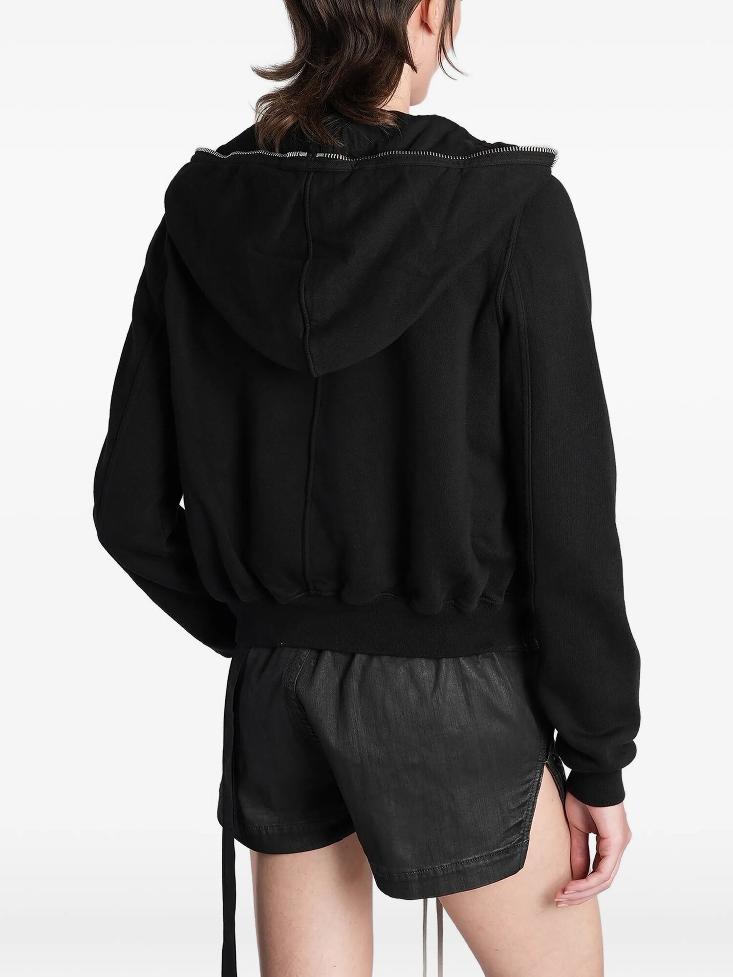 Худи Rick Owens Zip-up drawstring hoodie, размер 36 — фото 1