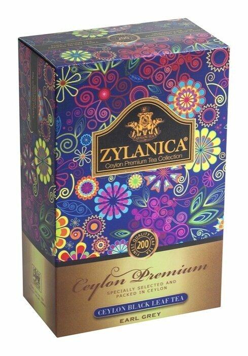 Чай черный ZYLANICA Ceylon Premium Earl Grey с бергамотом 200 гр