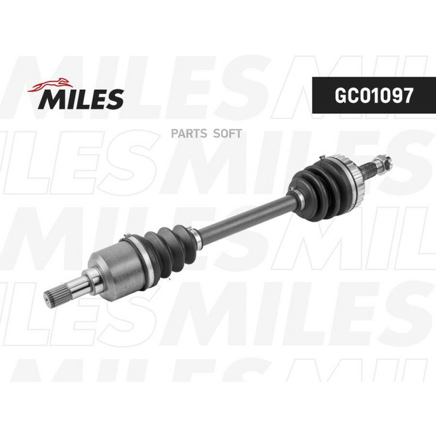 Привод в сборе PEUGEOT 406 1.6-2.0 95-04 лев. (ABS)(GSP 245007/ MILES GC01098) от официального дистрибьютора, MILES, артикул GC01097