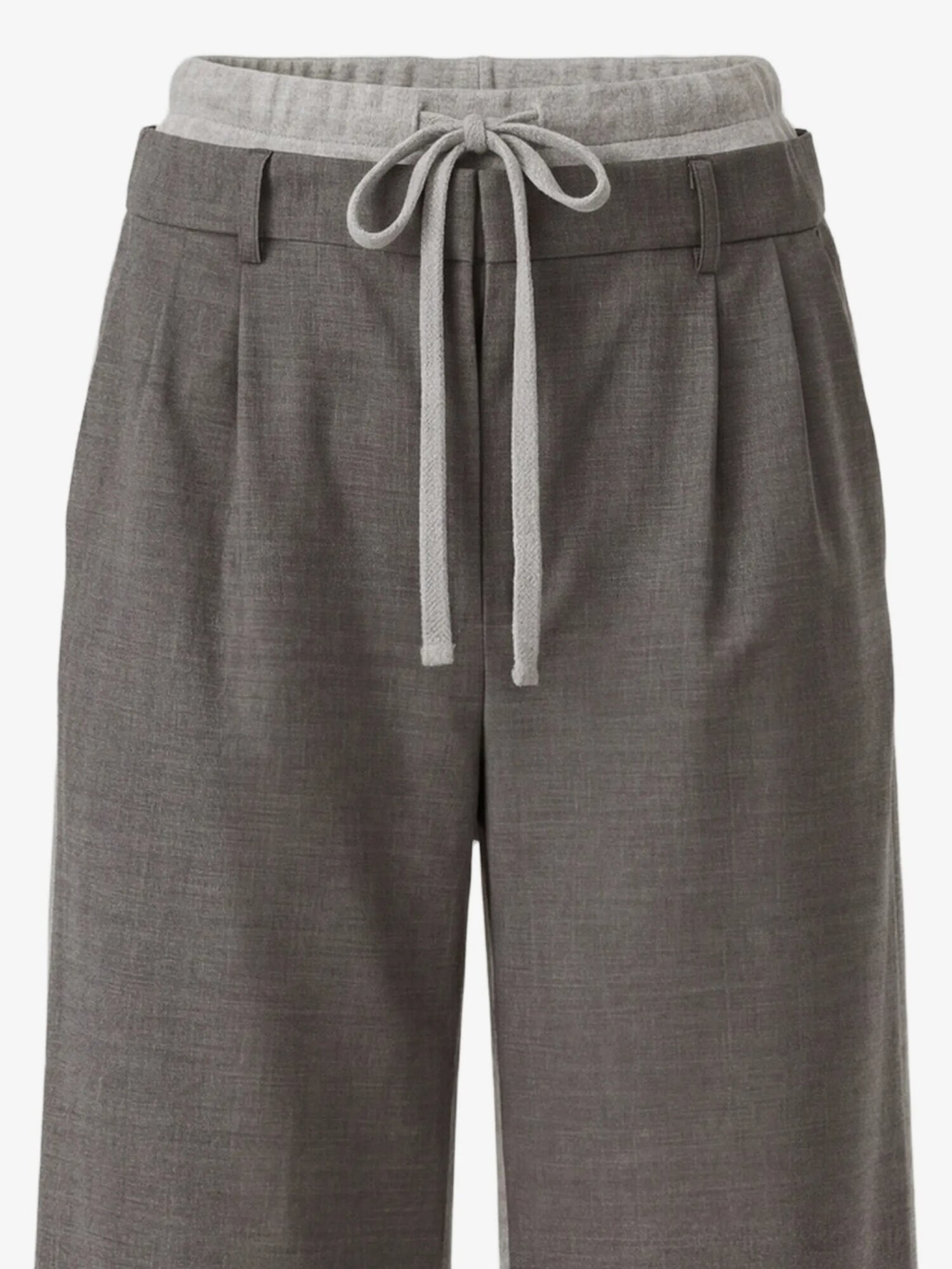 Брюки MONSE Layered-waistband drawstring track pants, размер 2, серый — фото 1
