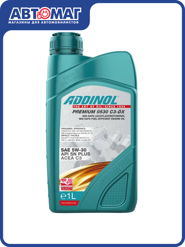 Масло моторное Addinol Premium 0530 C3-DX 5W-30 (1л) 72213107 ADDINOL AD-5W30-PDX-1L