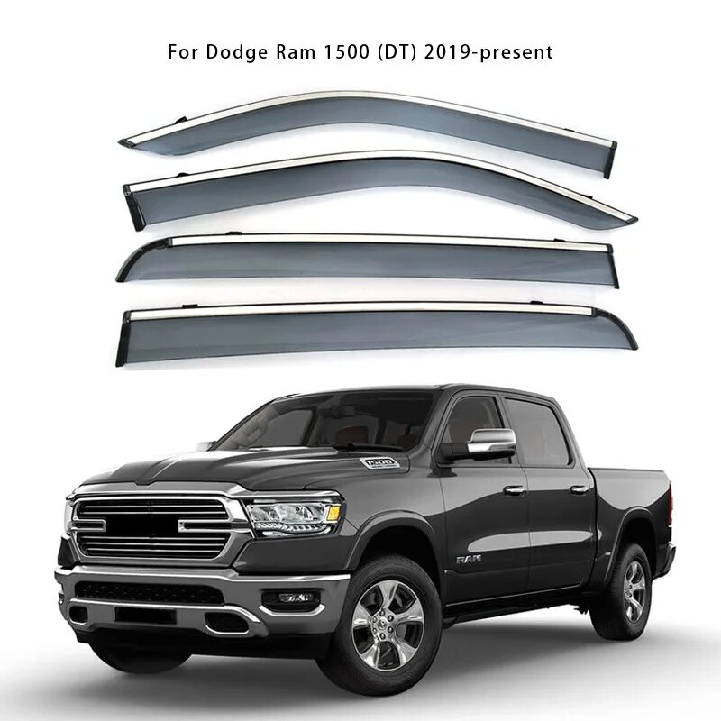 1 комплект подходит для Dodge Ram 1500 2019 года, дефлекторы оконных козырьков от дождя