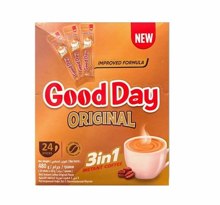 Good Day Кофе растворимый 3 в 1, 24 пак по 20 г, 480 г