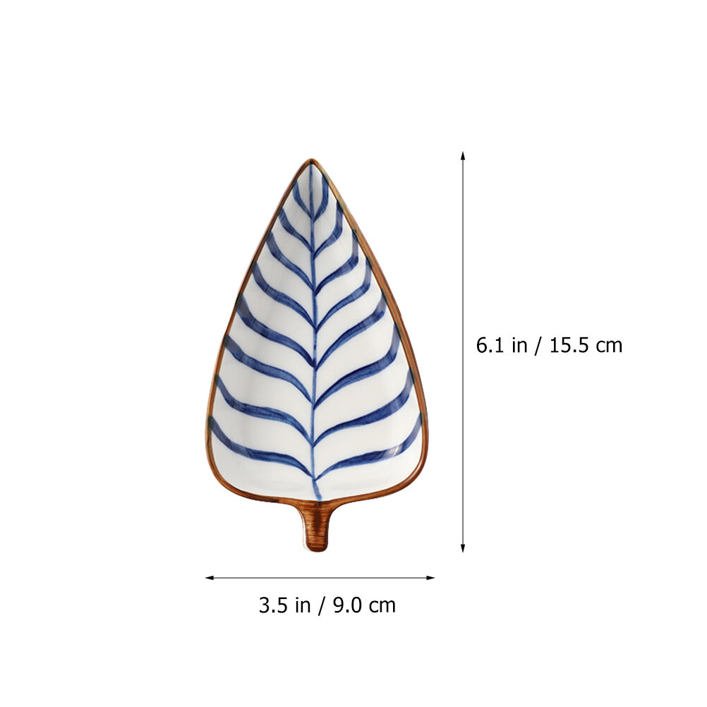 Тарелка Для Подачи Еды Формой Листа Из Керамики Для Закусок 15 5X9X2 5CM