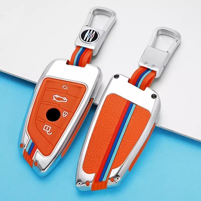 Чехол для ключа автомобиля BMW / БМВ G серии 4 кнопки orange