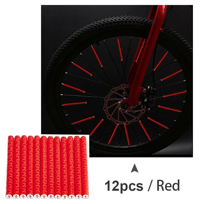 Светоотражающие наклейки для велосипедных спиц 12 шт. red