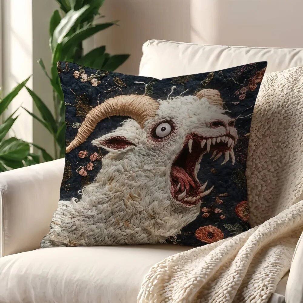 Чехол для подушки Pooky Goat Face, полиэстер, принт 50x50CM(20x20in), z1