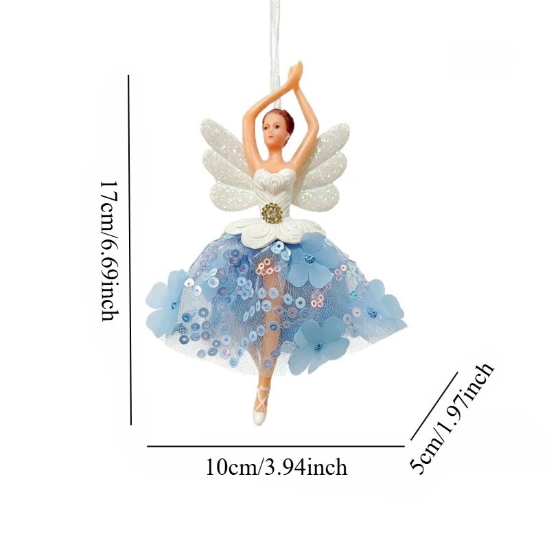Рождественская подвеска балерина из фатина Blue 1pcs