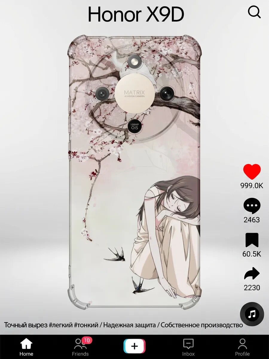 Чехол на Honor X9D с принтом аниме кот сакура