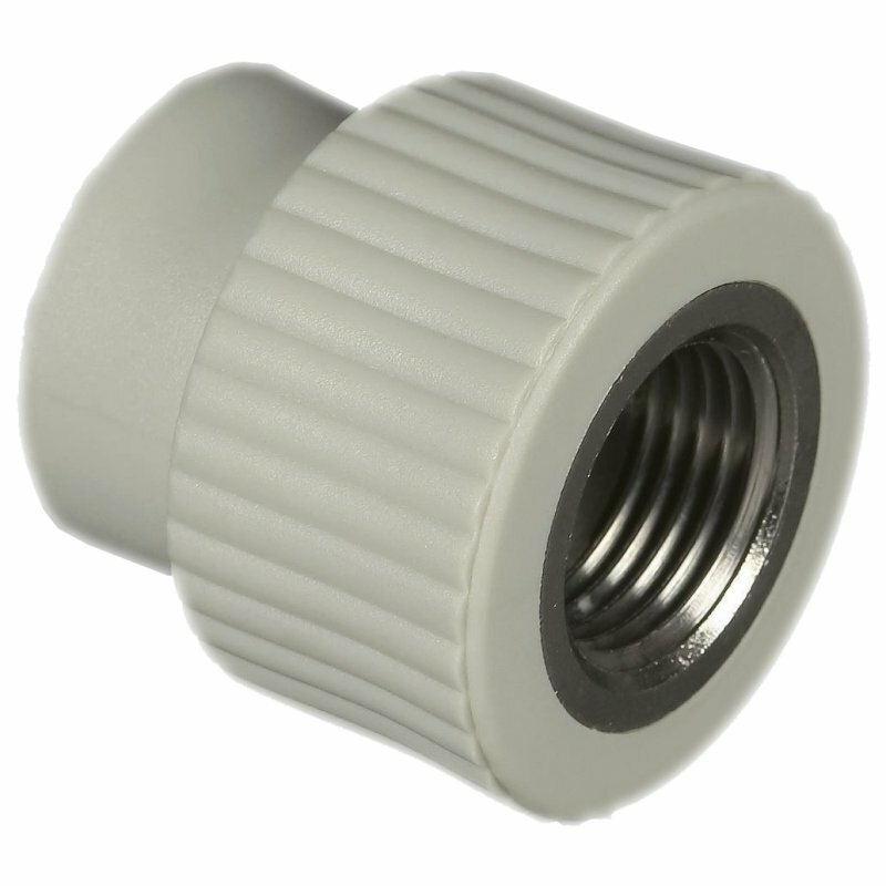 Муфта (переходник) 20 х 3/4" (ВР) полипропилен PP-R FV-PLAST серый